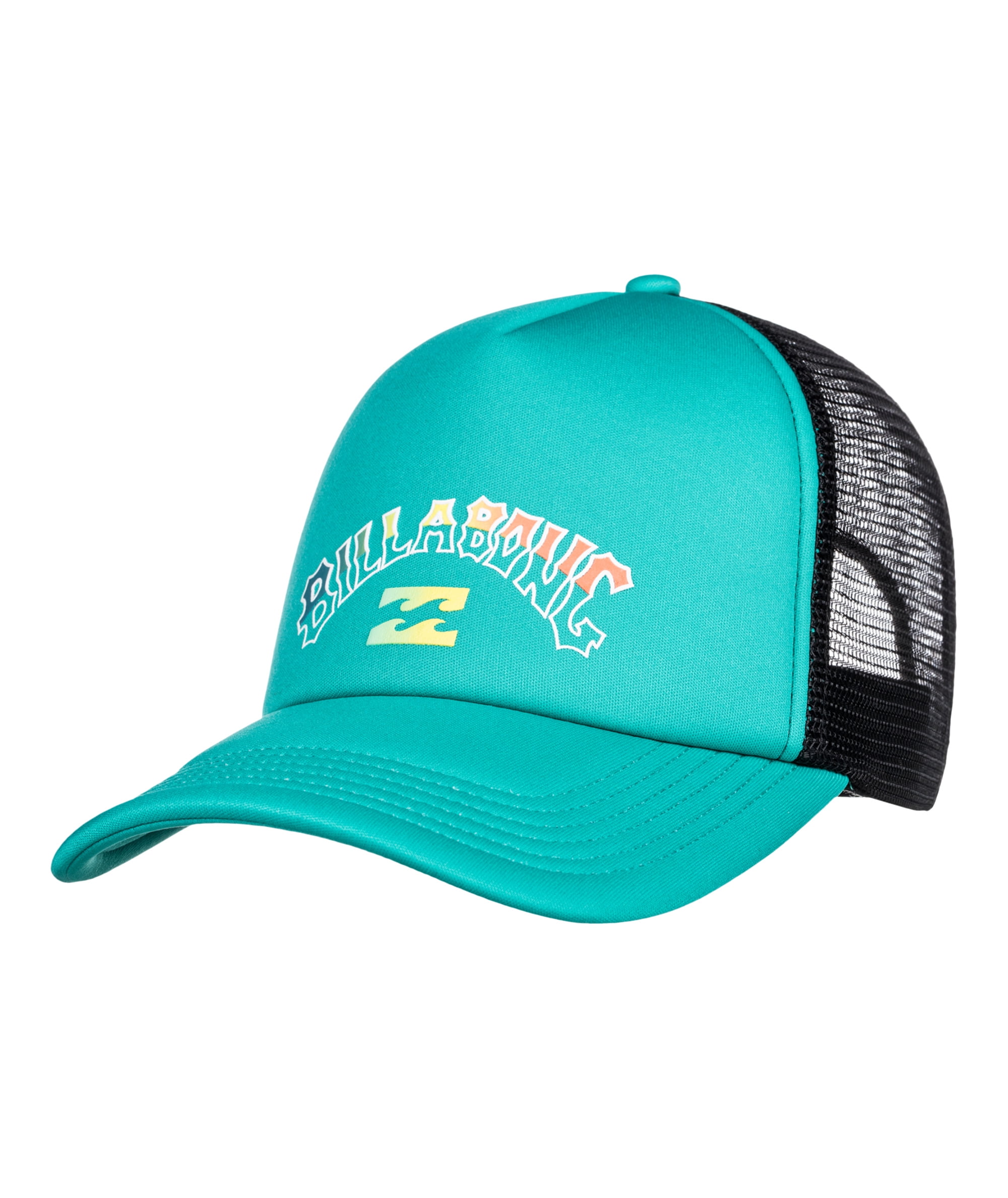 Billabong 6 Panel Mens Snapback Curved Peak Trucker Cap ~ Podium Green ...