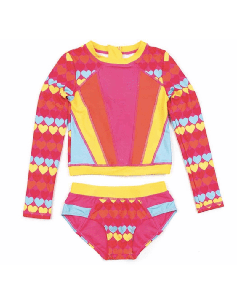 Billabong Girls' Magic Hour Rashguard Swim Set, Multi, 14 - Walmart.com