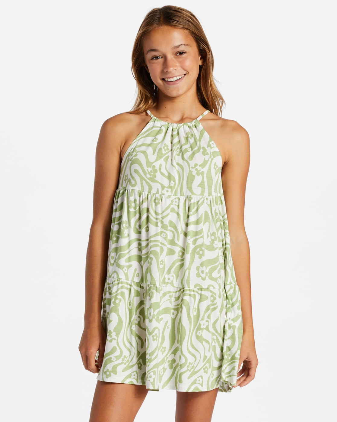 Billabong Kids' Girls' Youth To The Beach Tiered Knit Halter Top A-Line ...
