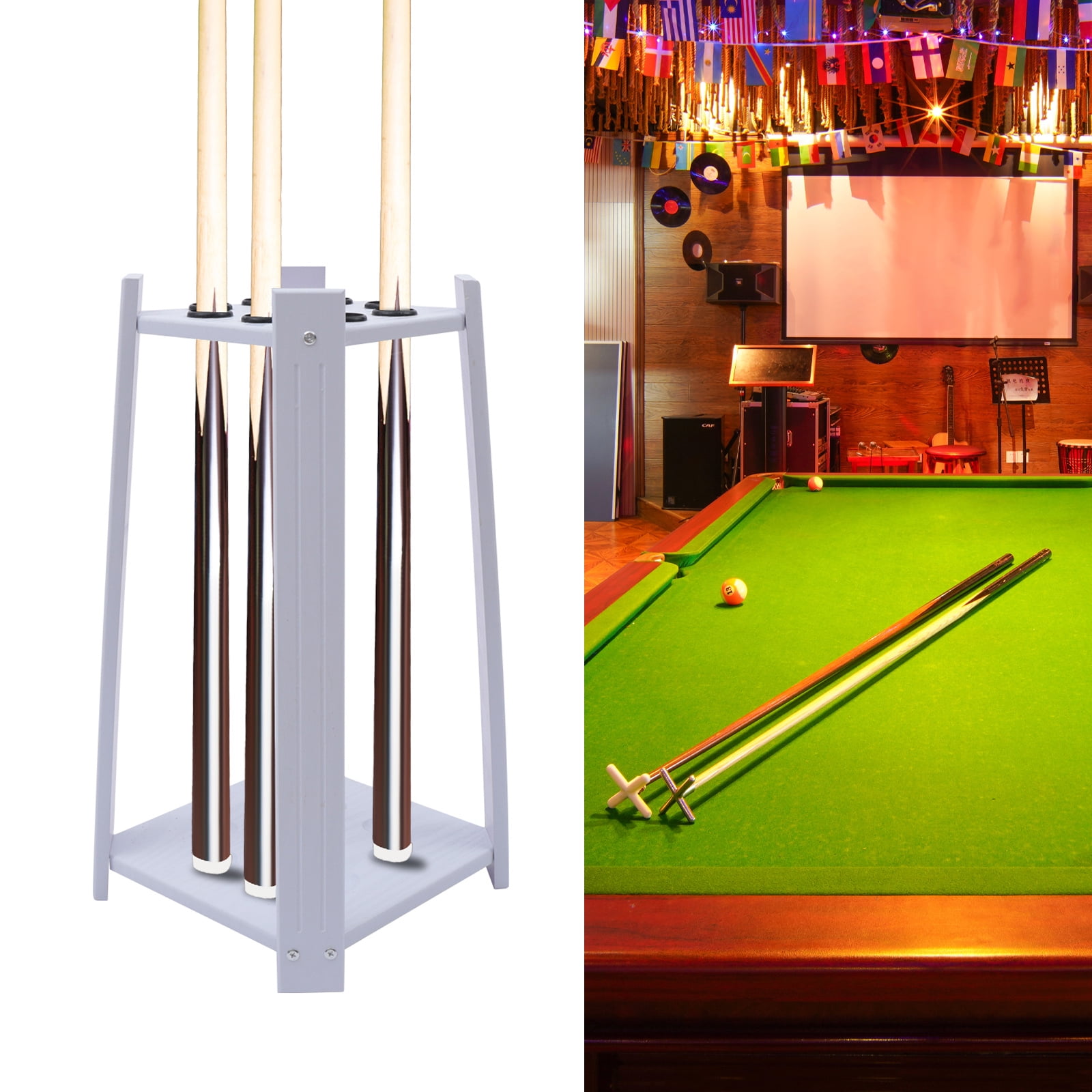 Billard Rack Shelf Multifunctional Pool Stick Stand Holder Cue Holder ...