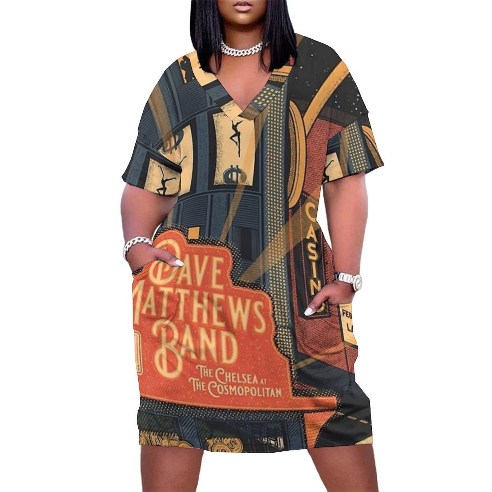 Billboard DAVE MATEWS Loose Pocket Dress Women's dress clothes ...
