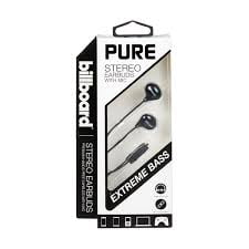 Billboard Pure Stereo Earbuds with Mic Extreme Bass 3.5mm - Soft Pink ...
