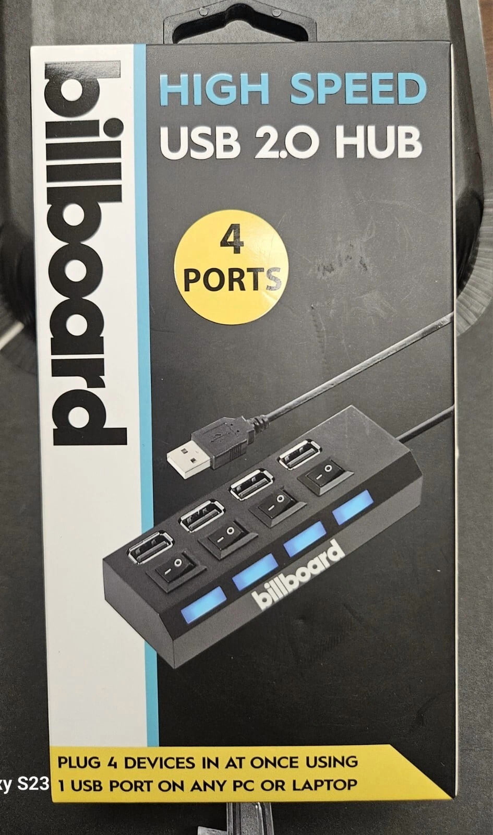 Billboard USB 2.0 High Speed 4-Port Splitter Hub: Networking - Walmart.com