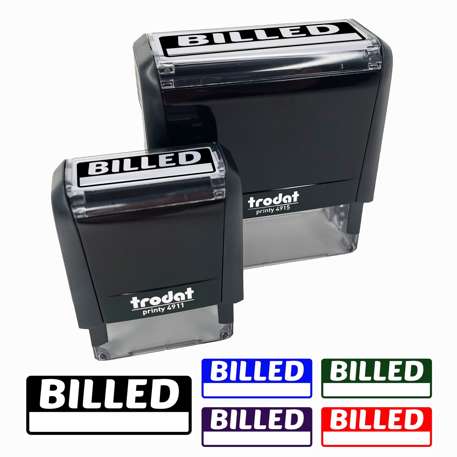 Billed with Blank Space Fill-in Invoiced Self-Inking Rubber Stamp Ink ...