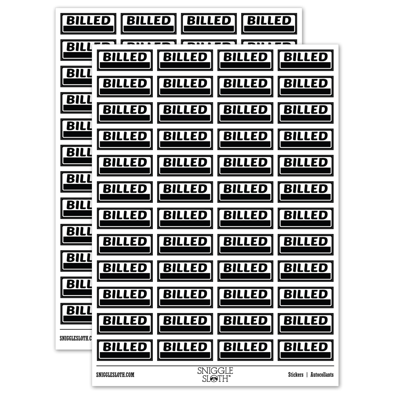 Billed with Blank Space Fill-in Invoiced Sticker Set - Black - Matte ...