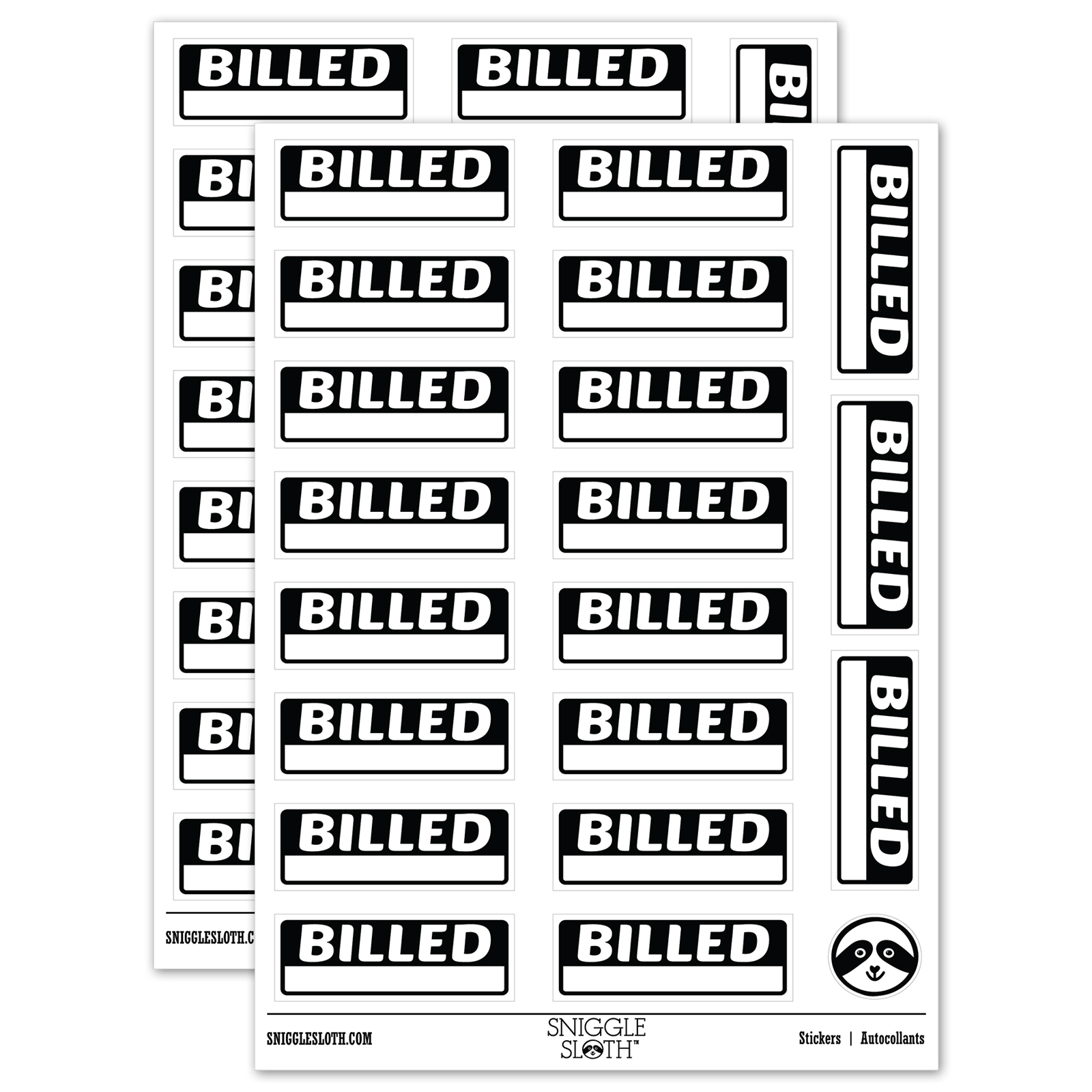 Billed with Blank Space Fill-in Invoiced Sticker Set - White - Gloss ...