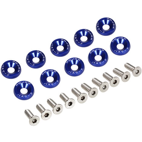 Billet Aluminum Fender Bumper Washer Bolt Engine Bay Trim Kit Universal ...