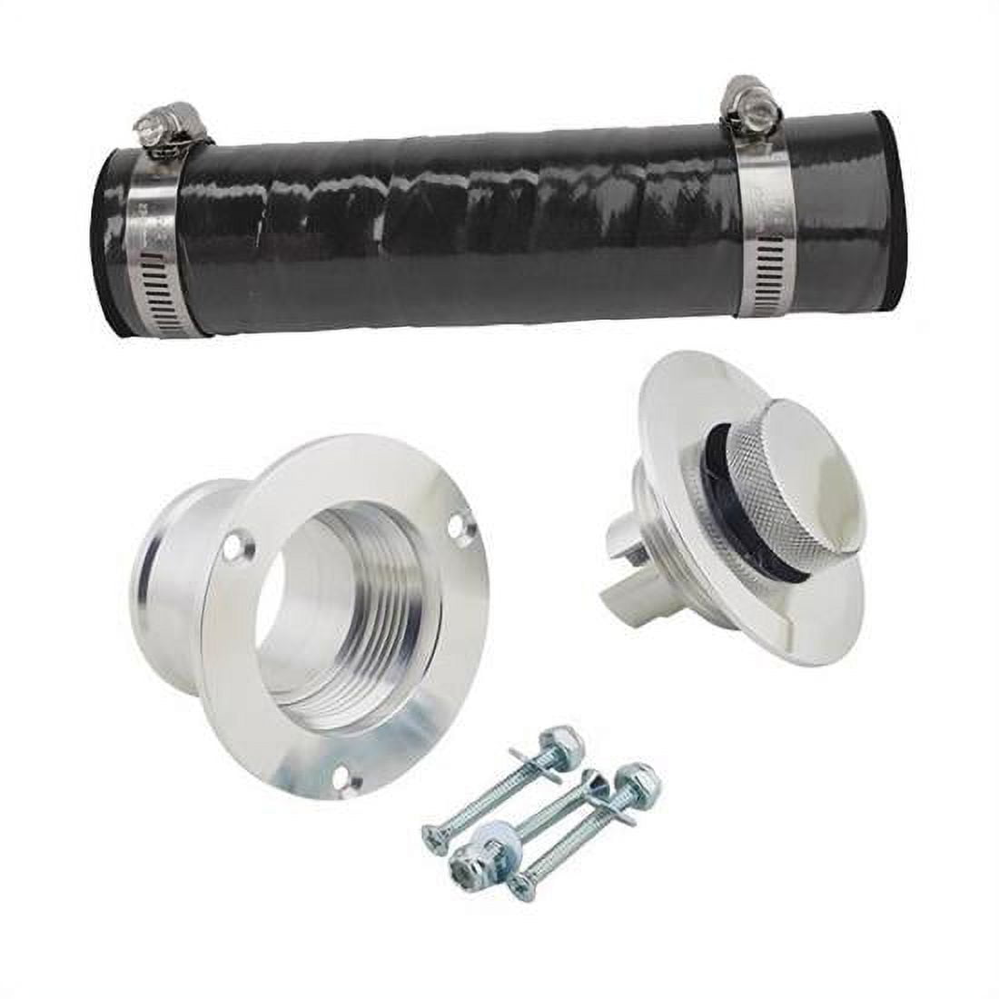 Billet Aluminum Fuel Filler Neck with Pop-Up Gas Cap & Hose Kit, 2.5 ...