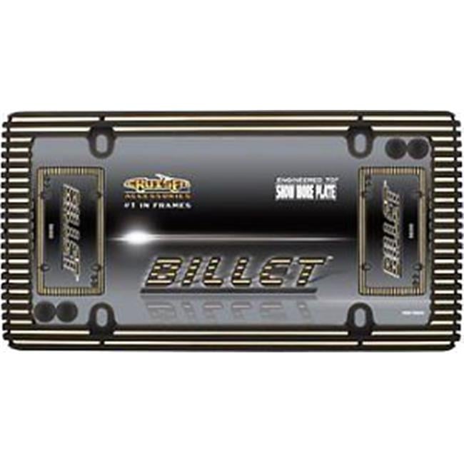 Billet License Plate Frame with Fastener Caps, Black-gold - Walmart.com