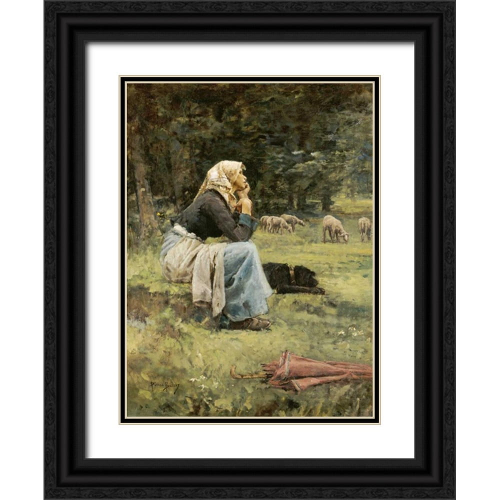 Billet, Pierre 25x32 Black Ornate Wood Framed with Double Matting ...