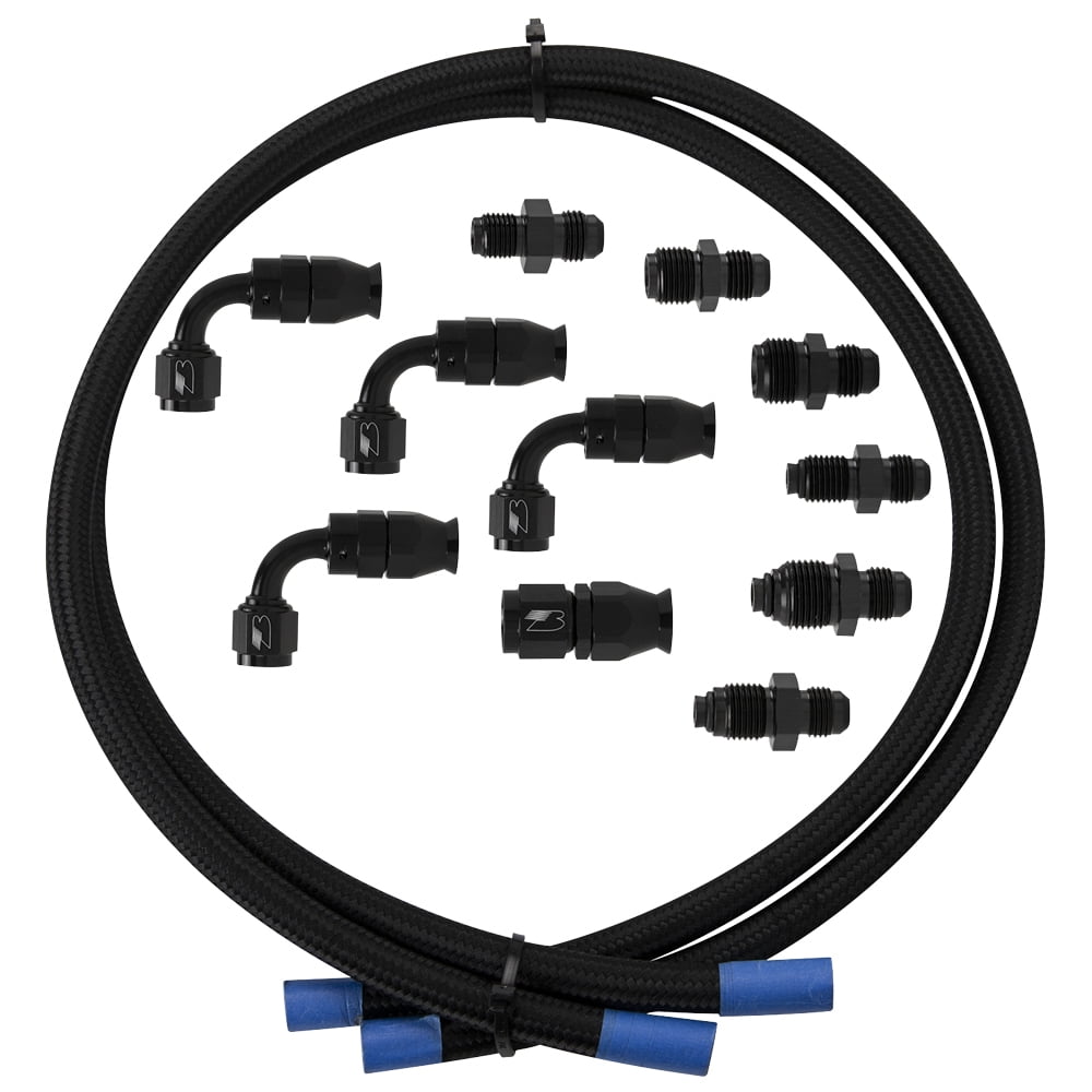 BILLET SPECIALTIES BLK77905 Hose Kit Power Steering w/Pump Mount ...