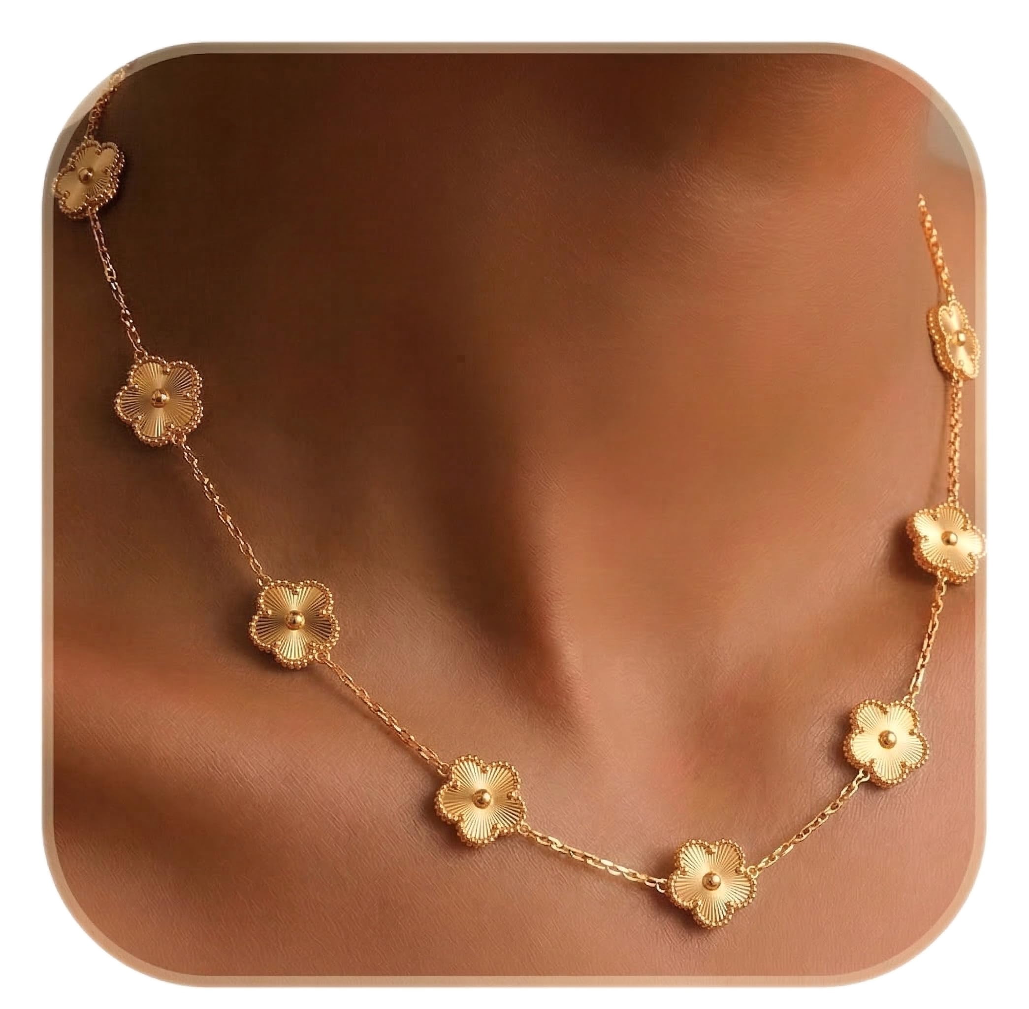 Billet-doux 18k Gold Plated 10-Motif Clovers Necklace for Women ...