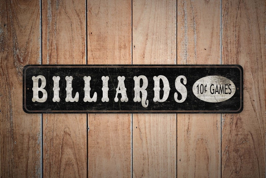 Billiard 10 Cent Sign Billiard Game Sign Vintage Style Sign Billiard ...
