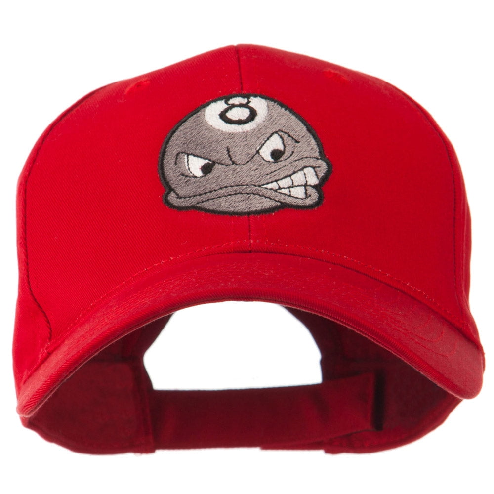 Billiard 8 Ball Face Embroidery Cap - Red OSFM - Walmart.com