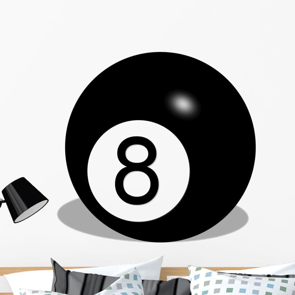 Billiard Ball 8 Wall Decal by Wallmonkeys Peel and Stick Graphic (36 in ...