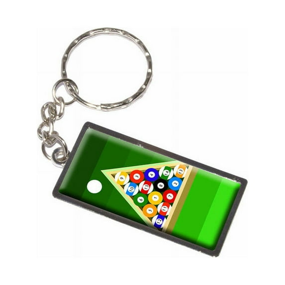 Billiard Balls And Triangle Pool Table Keychain Key Chain Ring ...