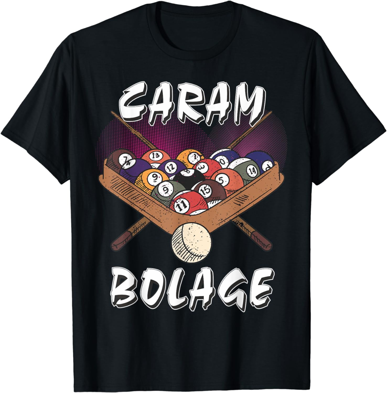 Billiard Caram Bollage Player Sport Pool Billiards T-Shirt - Walmart.com