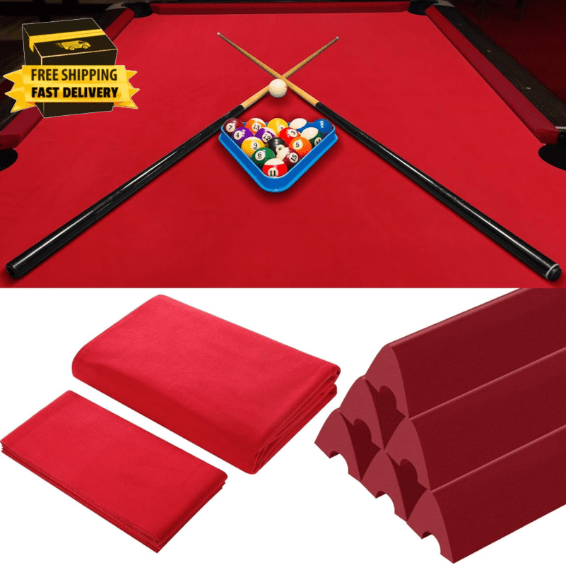 Billiard Cloth for 8 Ft Pool Table Pre Cut Felt with 6 Cloth Strips and ...