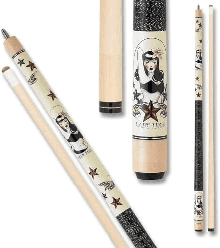 Billiard Cue Stick, Lady Luck Design, Adventure Pool Cues, White ...
