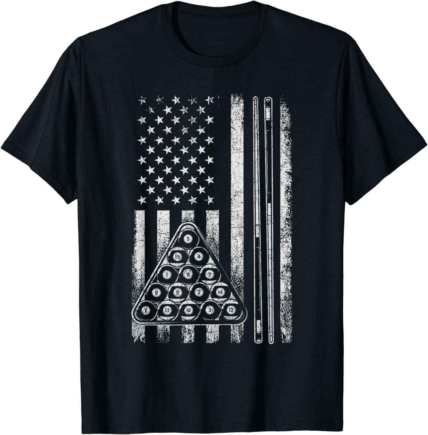 Billiard Game - USA American Flag Pool Player Sports Lover T-Shirt ...