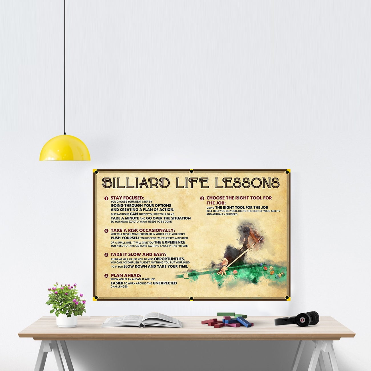 Billiard Life Lessons Poster Billiard Poster Gift for Billiard Lover 11 ...