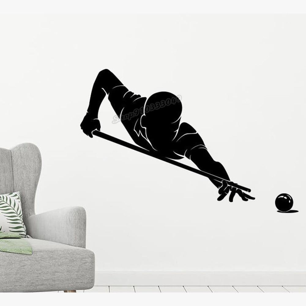 Billiard Player Wall Decal Vinyl Decal Home Office Decor Sport Game ...