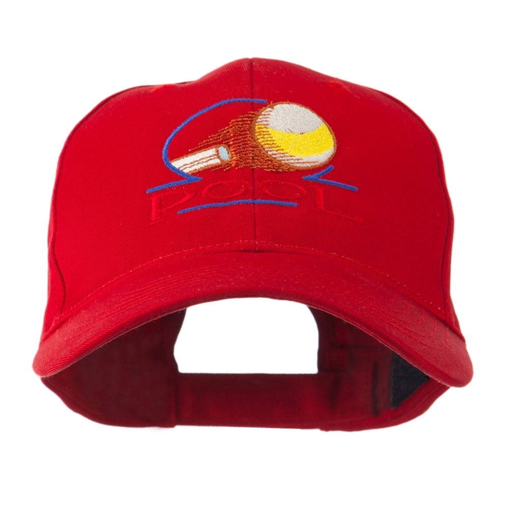 Billiard Pool Logo Embroidered Cap - Red OSFM - Walmart.com