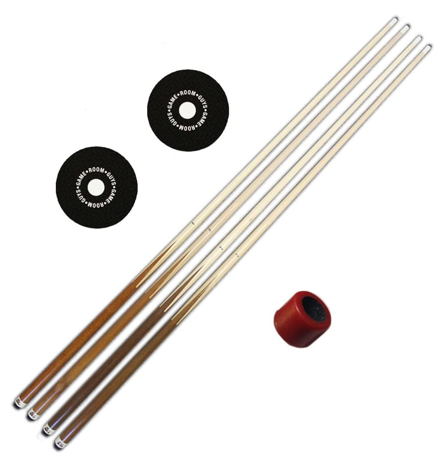 Billiard Pool Maple Cue Kit - 4 Sticks 18-21 OZ, 2 Spots, 1 Shaper ...