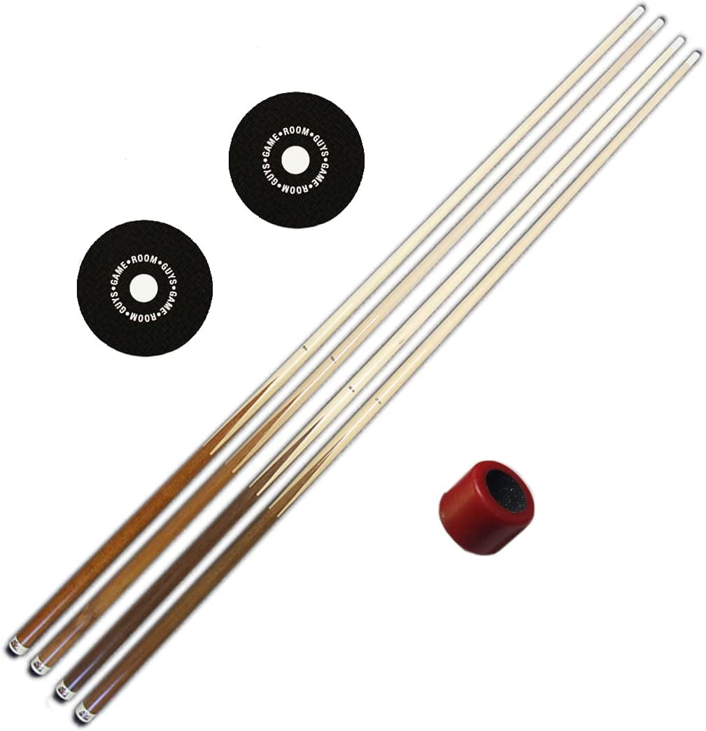 Billiard Pool Maple Cue Kit - 4 Sticks 18-21 OZ, 2 Spots, 1 Shaper ...