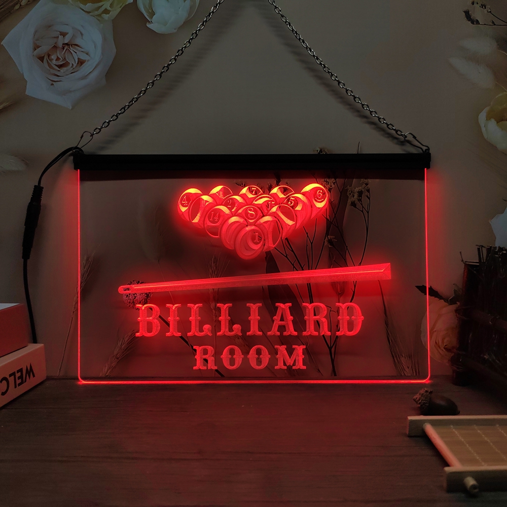 Billiard Pool Room Bar Beer Vintage LED Neon Sign-Posters,3DCarving ...