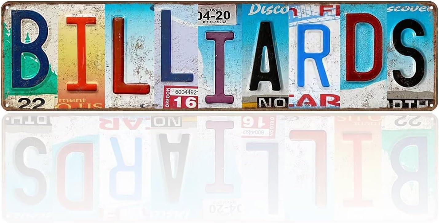 Billiard Room Sign Billiard Rules Wall Art Pool Table Decor Metal Sign ...