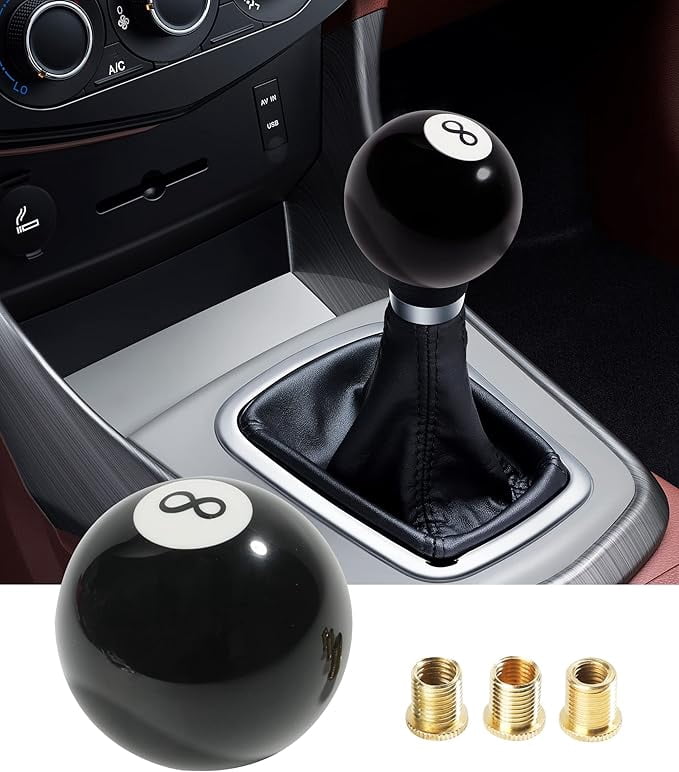 Billiard Round Manual Gear Shift Lever Shifter Knob with 3 Adapters ...
