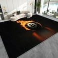 Billiard Rugs for Pool Room, Black 8 Ball Sports Boys Playroom Area ...