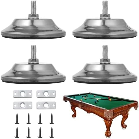Billiard Table Leg Levelers, 4 Pcs Pool Table Leg Leveling Risers 5’’D ...