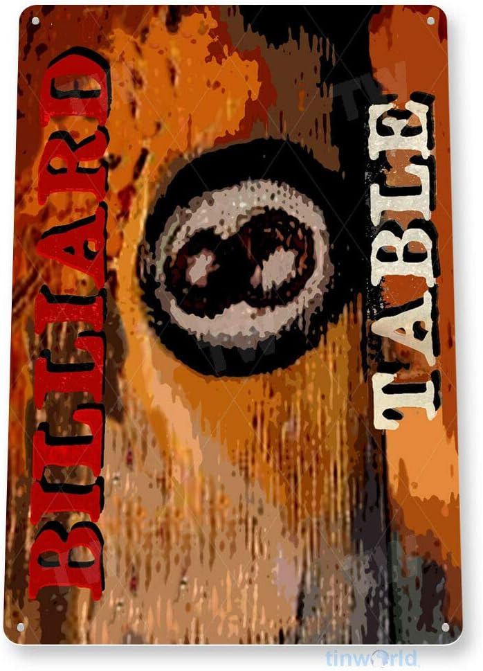 Billiard Table Pool Hall Bar 8 Ball Art Metal Decor Tin Metal Sign ...