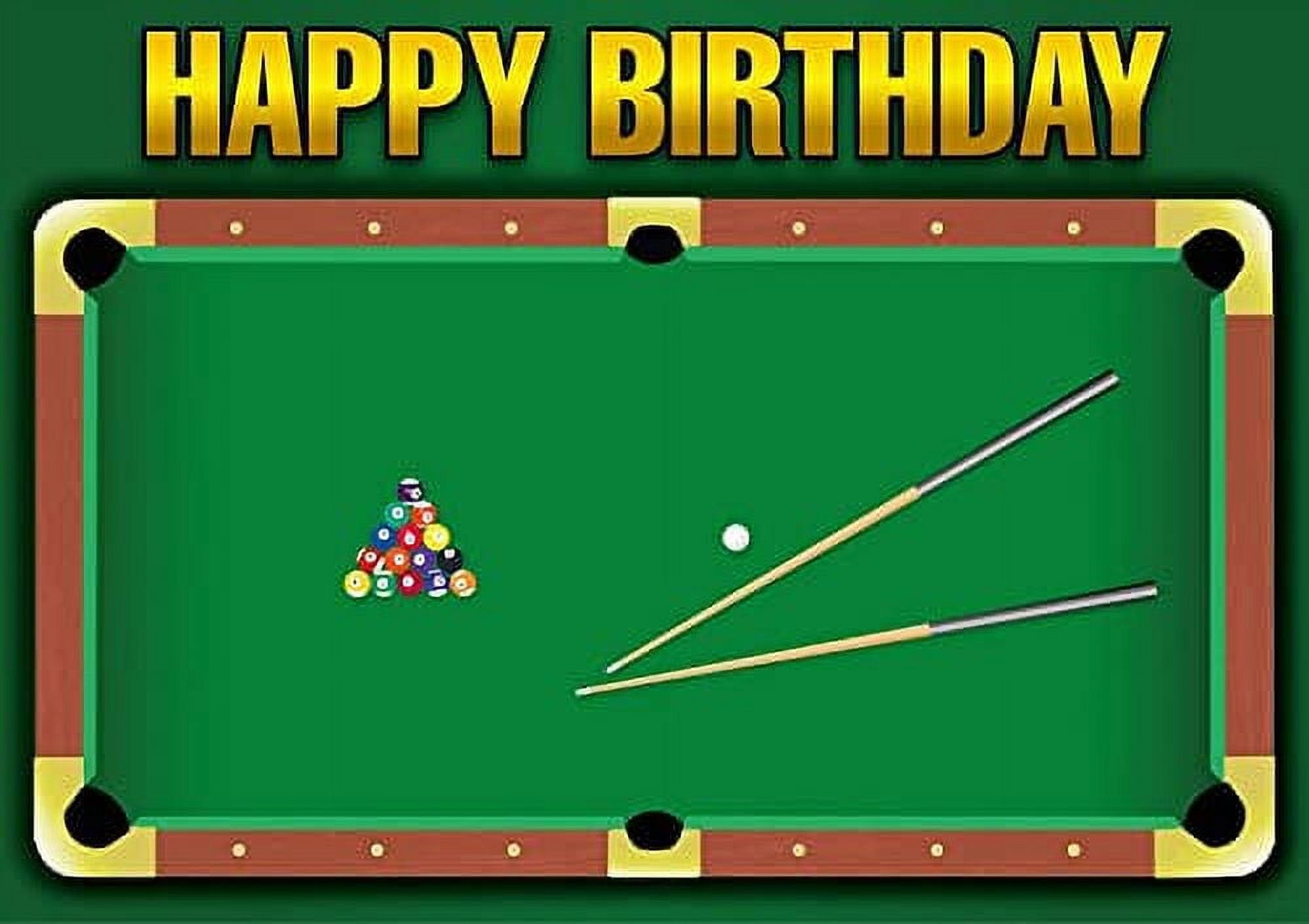 Billiard Themed Pool Table Edible Image Cake Topper, by Whimsical ...
