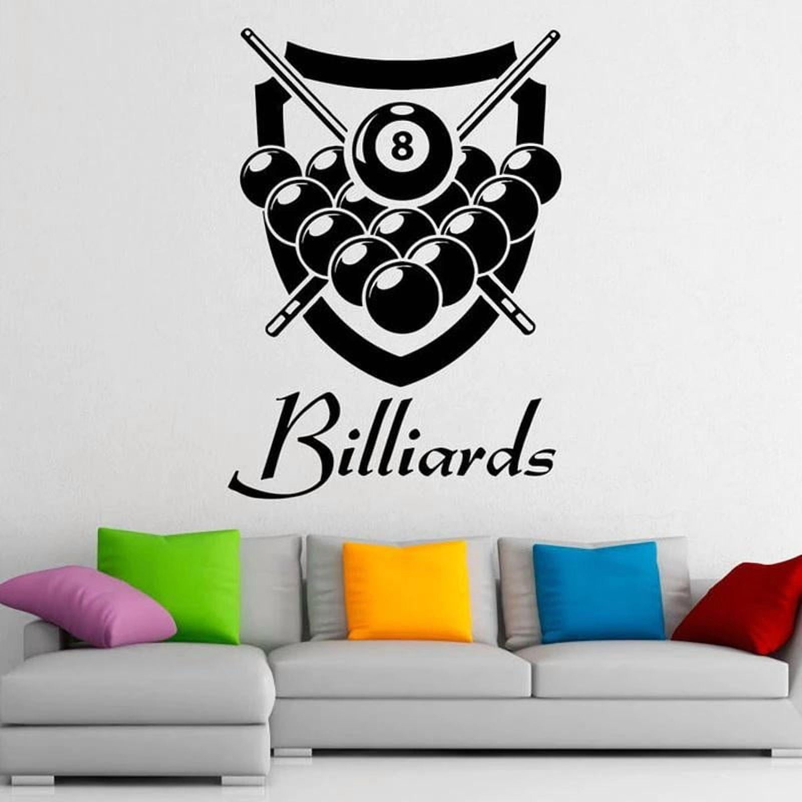 Billiard Wall Decal Snooker Sports Leisure Game Vinyl Stickers Living ...