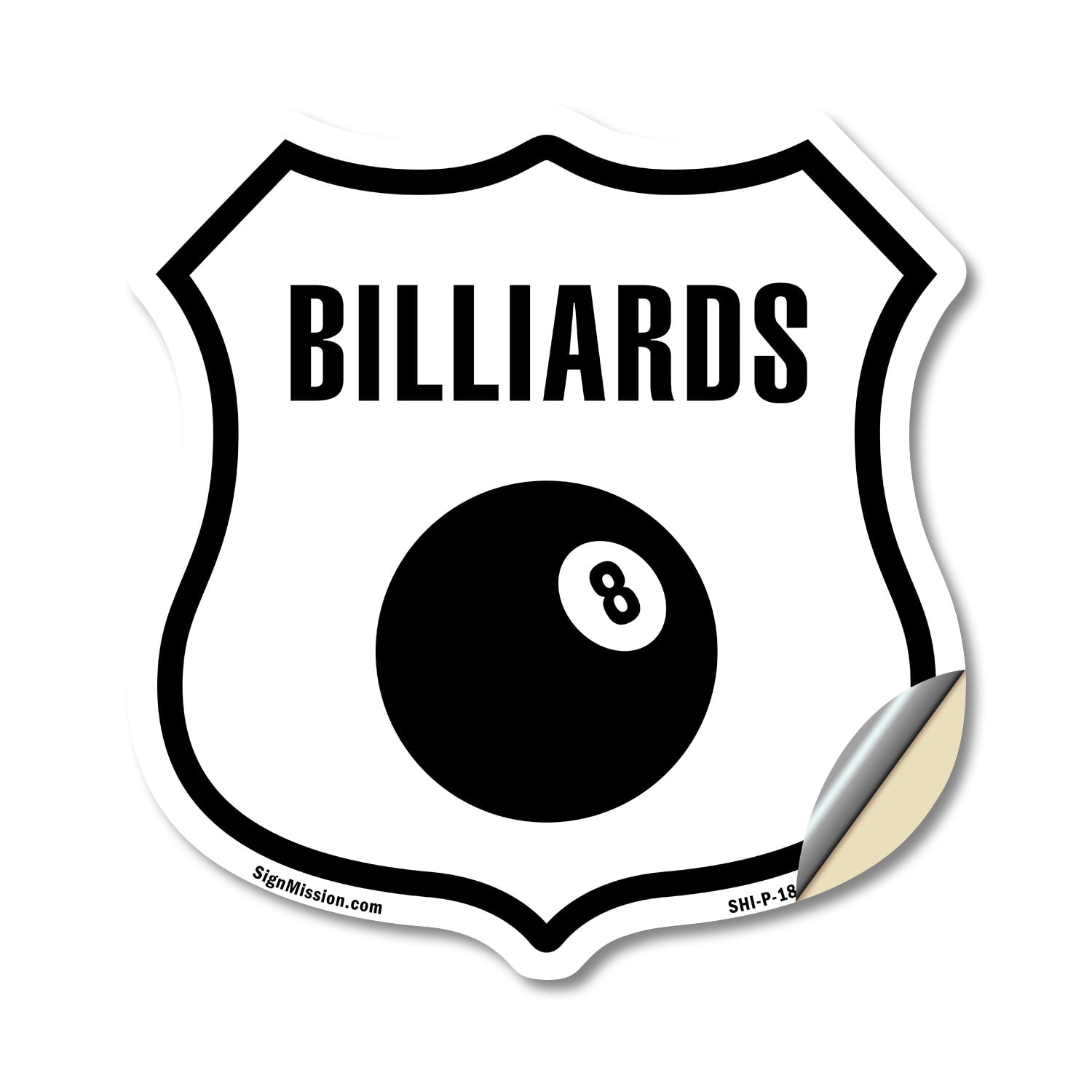 Billiards (2 Pack) 12 inch X 12 inch Shield Shaped Heavy Duty 3.2 mil ...