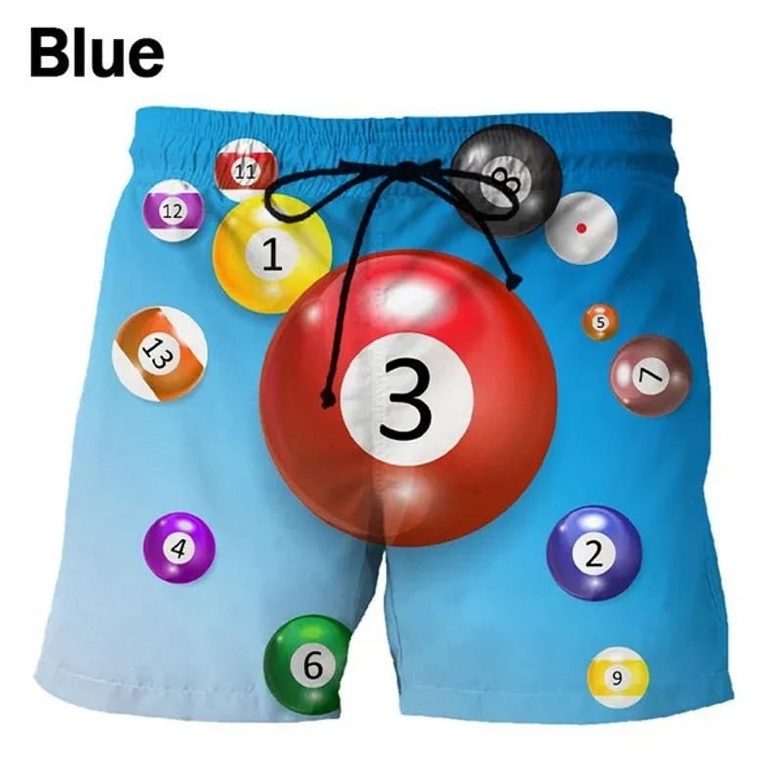 Billiards 3d Funny Shorts Men's Hip Hop Harajuku Style Cool Men Beach ...