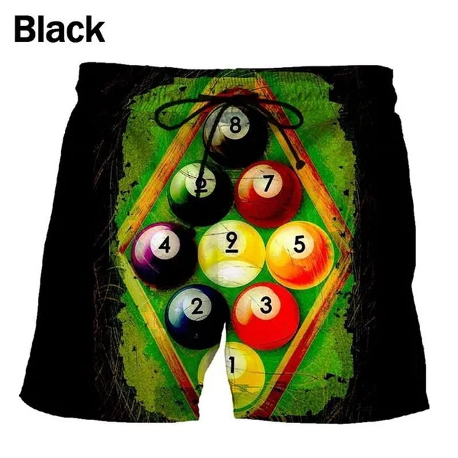 Billiards 3d Funny Shorts Men's Hip Hop Harajuku Style Cool Men Beach ...