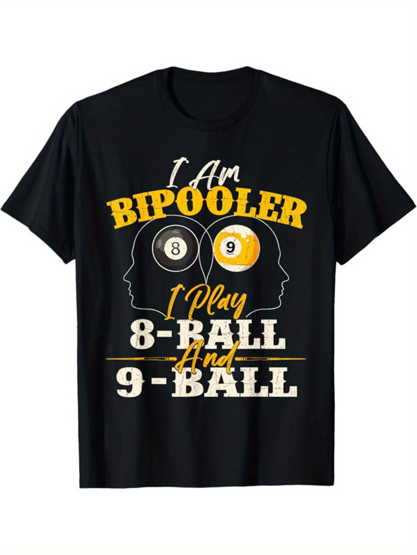 Billiards 8 Ball 9 Ball Graphic Mens Pool Player Tshirt - Walmart.com