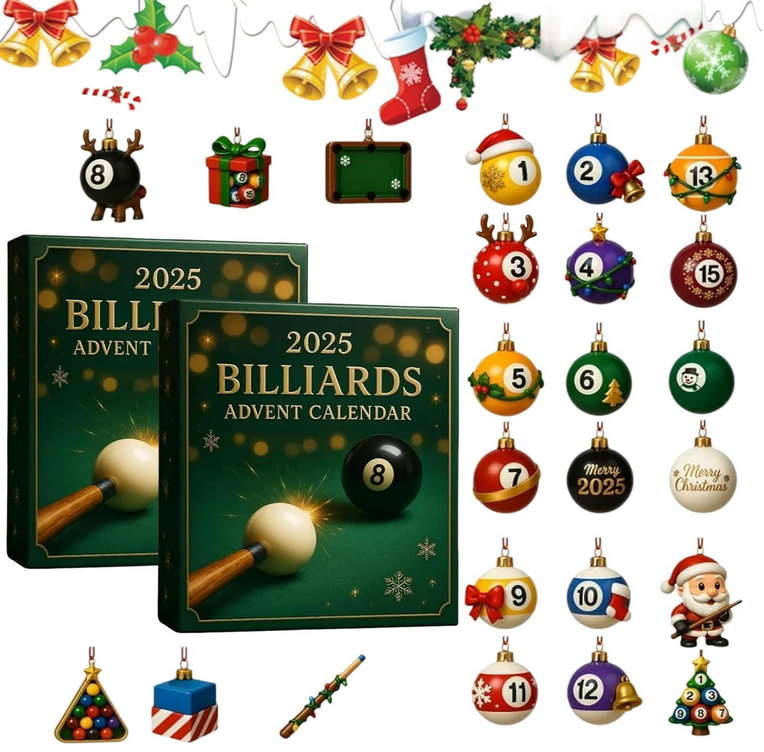 Billiards Advent Calendar 2025: 24 Pool-Themed Surprises (Acrylic Balls ...