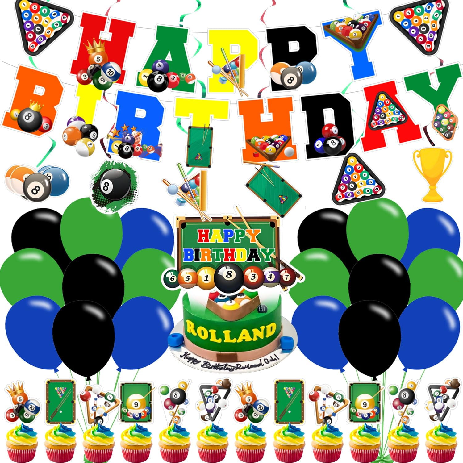 Billiards Birthday Party Decorations,Billiards Party Decorations KKS1 ...
