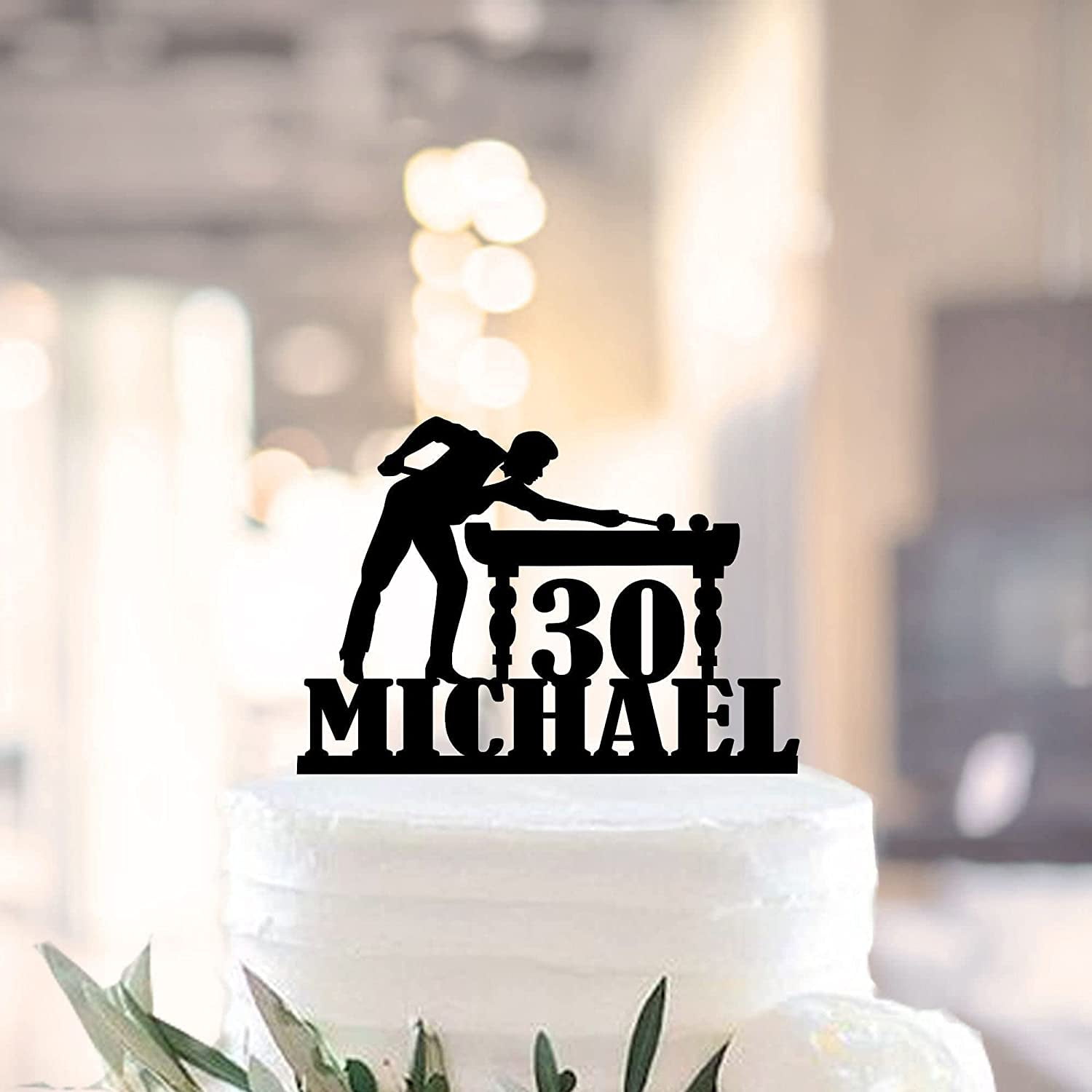 Billiards Cake Topper, 8 ball pool cake topper, Billiards Party, custom ...