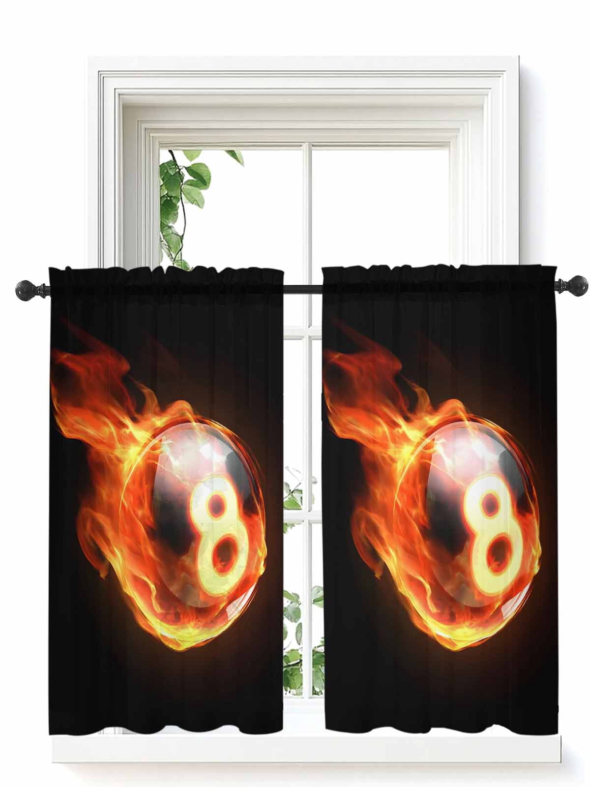 Billiards Curtains 45 Inch Length,Sheer Curtains for Bedroom Living ...