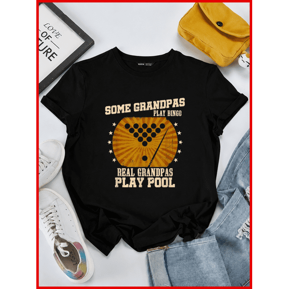 Billiards Grandpa Real Grandpas Play Pool Sports Gift Unisex T-Shirt, S ...