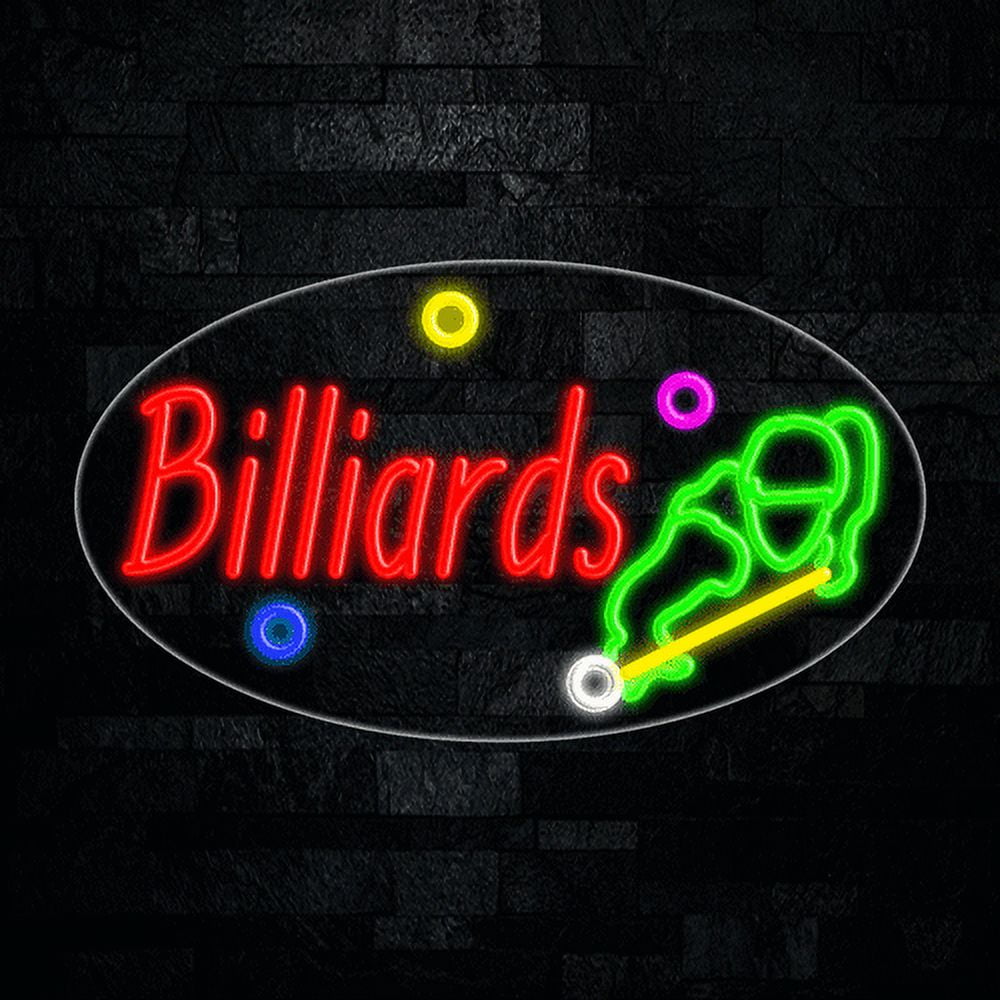 Billiards LED Neon Sign 28"L x 16"H #34427 - Walmart.com