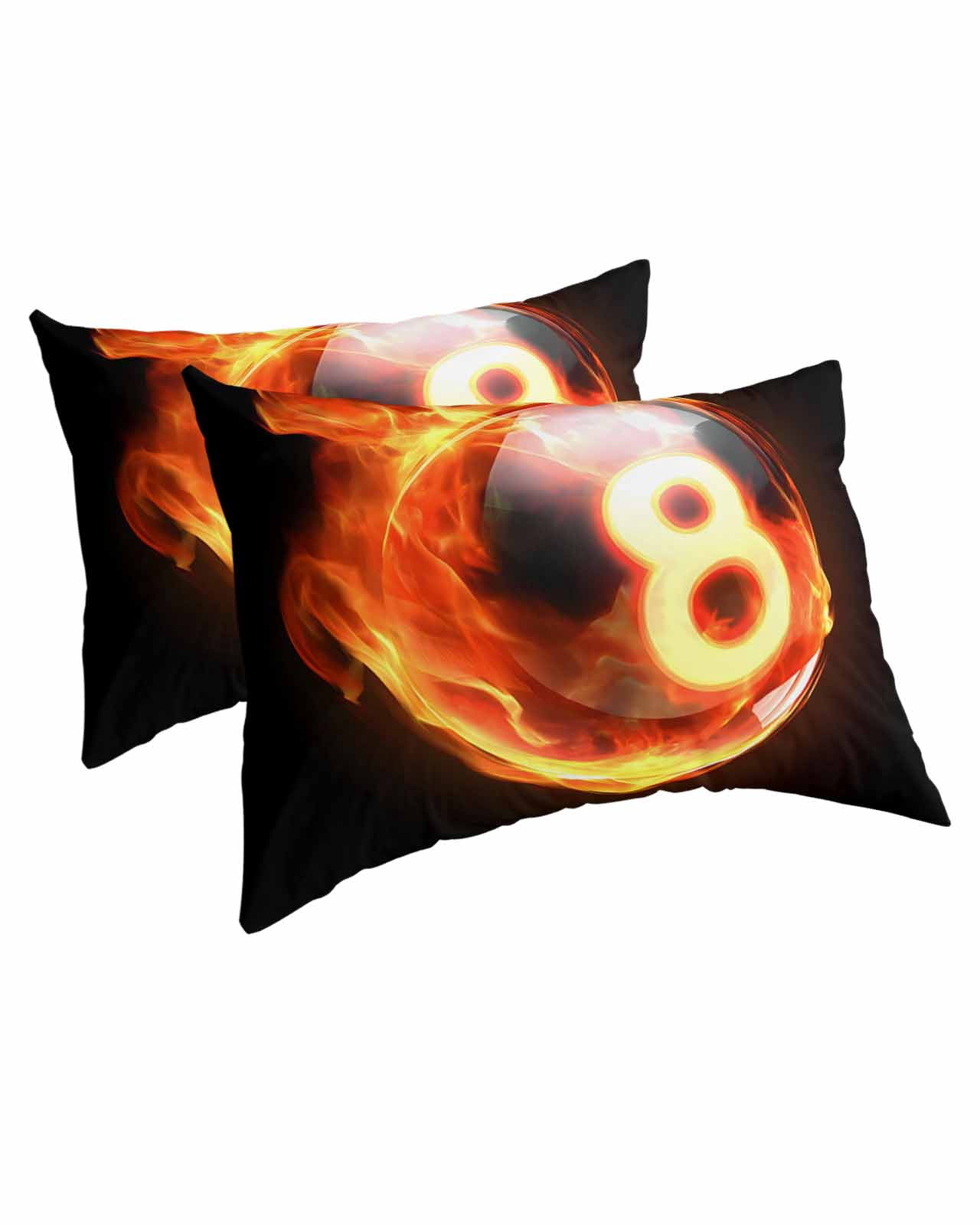 Billiards Pillow Covers Standard Size 2 Pack, Modern Buruning Flame ...