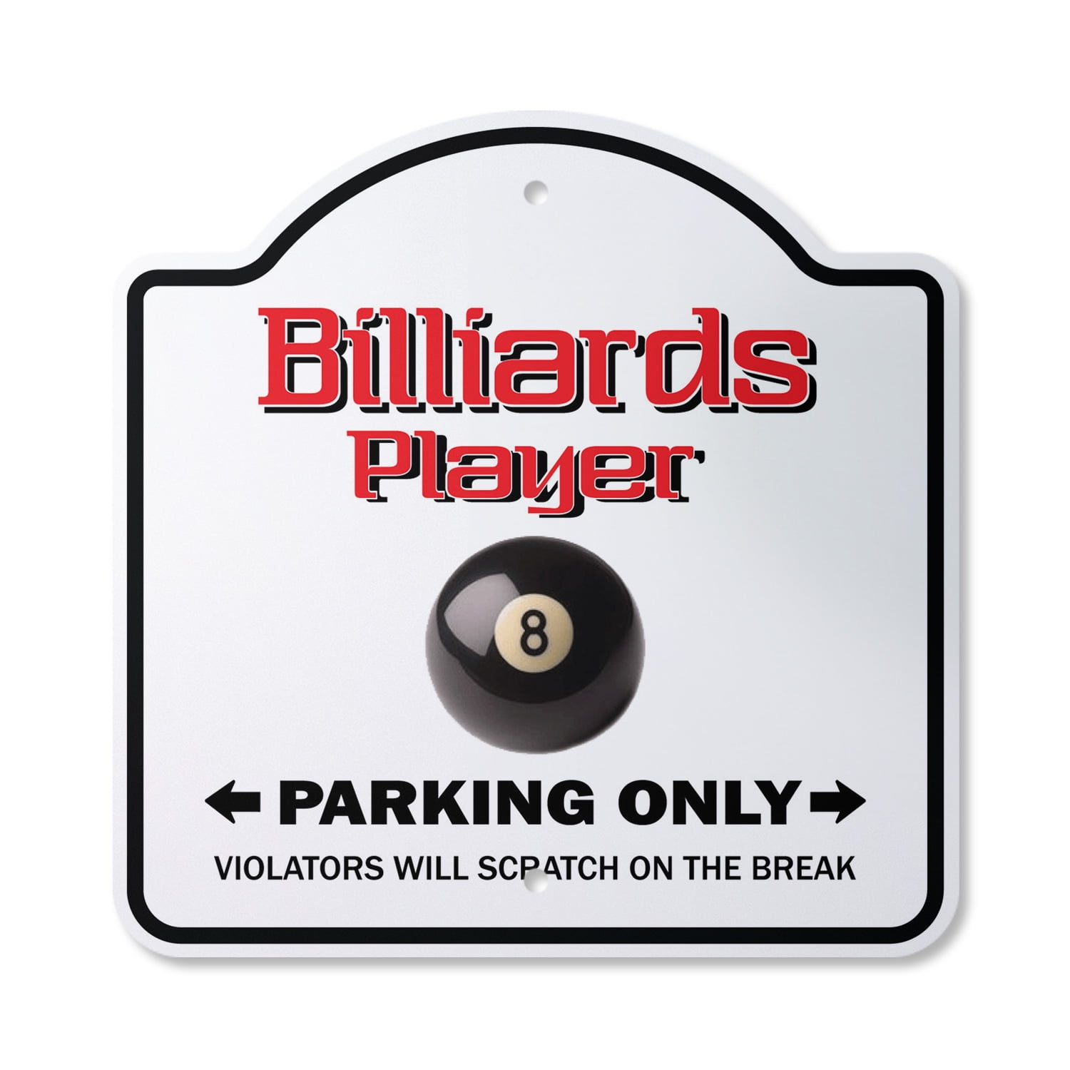 Billiards Player 12" X 12" Sign | Indoor/Outdoor Plastic | SignMission ...