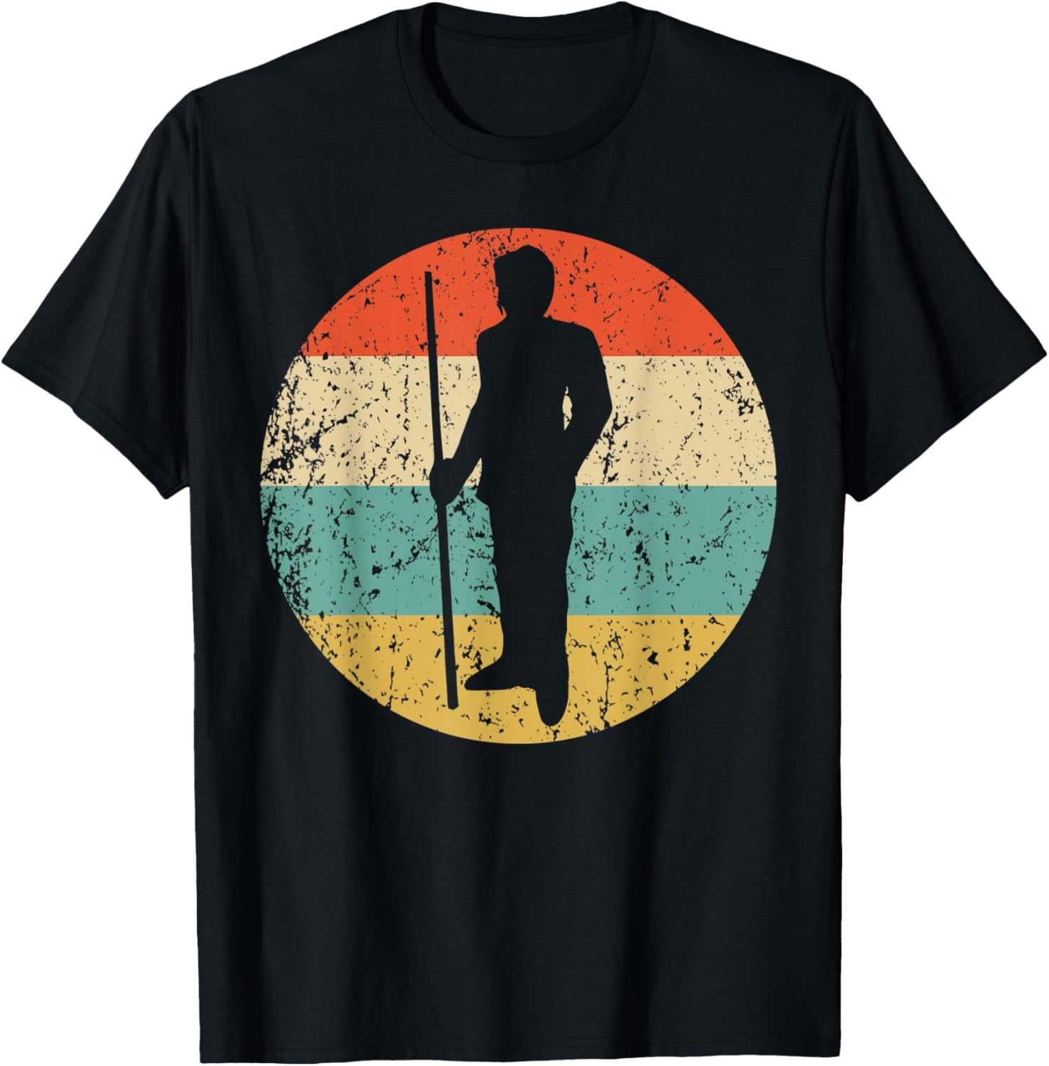 Billiards Player Pool Shark Silhouette Retro Sports T-Shirt men and ...